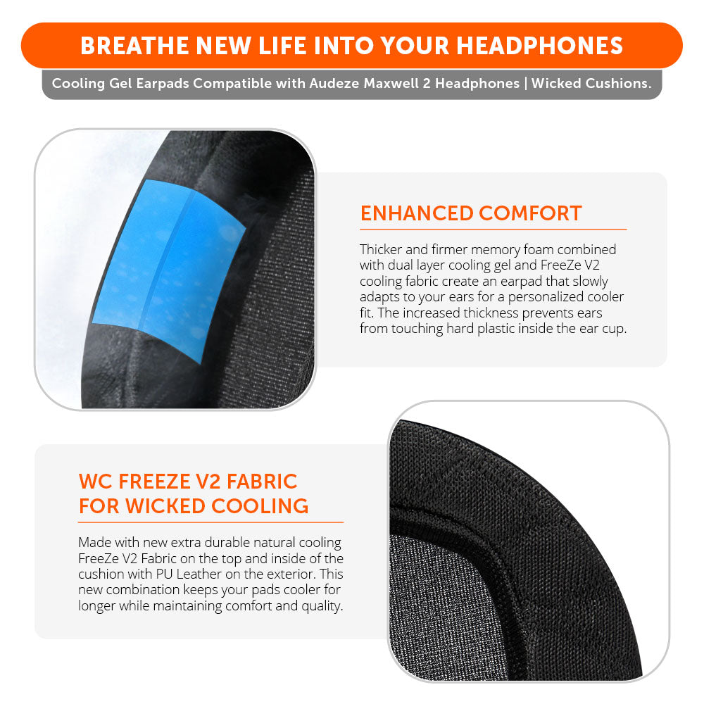 Audeze Maxwell 2 Cooling Gel Earpads – WC FreeZe V2 Maxwell 2
